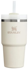 Krémová termoska s brčkem z nerezové oceli 600 ml Quencher H2.0 FlowState Tumbler Cream – Stanley