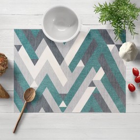 Biante Sametové prostírání na stůl Tamara TMR-026 Zeleno-šedý designový cik-cak 30x40 cm