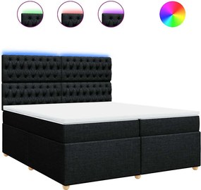 Box spring postel s matrací černá 200x200 cm textil 3293696