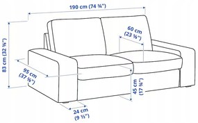 IKEA KIVIK 2-místná pohovka, Tresund antracit