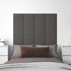 vidaXL Nástěnné panely 12 ks 30 x 30 cm textil 1,08 m² [344035] Barva: Tmavě šedá