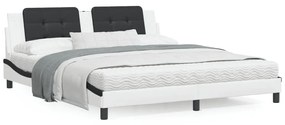 Rám postele s LED osvětlením bílý a černý 180x200 cm umělá kůže