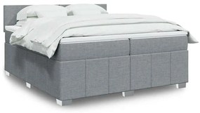 Box spring postel s matrací světle šedá 200 x 200 cm textil 3287168