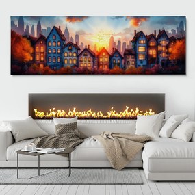 Obraz na plátně - Pozdravy ze starého Chicaga FeelHappy.cz Velikost obrazu: 120 x 40 cm