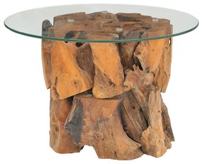 vidaXL Konferenční stolek masivního teak naplavené dřevo 60 cm