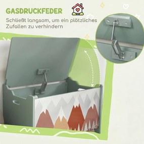 ZONEKIZ box na hračky s víkem, truhla na hračky s roztomilým zvířecím designem, úložný box s víkem, bezpečnostní závěs, rukojeť, do dětského pokoje, …