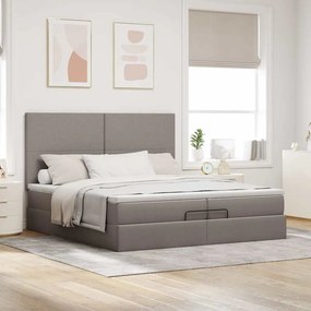 Osmanský rám postele s matracíes taupe 200x200cm textil 3313952