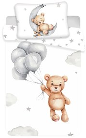 Jerry Fabrics Dětské bavlněné povlečení do postýlky Medvídek baby, 100 x 135 cm, 40 x 60 cm