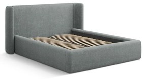 Tmavě šedá čalouněná dvoulůžková postel s úložným prostorem s roštem 140x200 cm Jason – Windsor &amp; Co Sofas