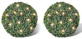 Zimostrázová koule s umělými lístky 35cm s LED řetězem 2ks 270058