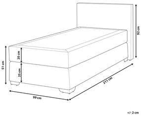 Kontinentální postel 90 cm PREMIER (s matracemi) (bílá). 1007439