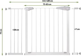 Bezpečnostní zábrana 75-120 cm SPRINGOS BABYLOCK bílá