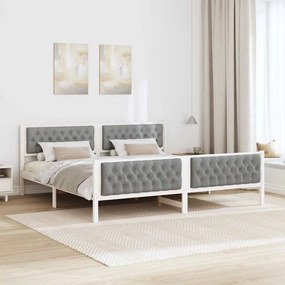 Rám postele Světle šedá 200 x 200 cm Masivní borové dřevo 3394272