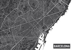 Fototapeta - Mapa Barcelona (254x184 cm)