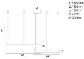 LED Stmívatelný lustr na lanku LED/128W/230V 3000-6500K + dálkové ovládání