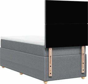 Box spring postel s matrací světle šedá 80 x 200 cm textil 3291876