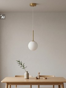 Sinsay - Závěsná lampa se zlatými detaily a kulatým stínidlem - zlatá