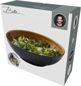 Černá/jantarová mísa z kameniny ø 30 cm Gastro Black/Amber – Bitz