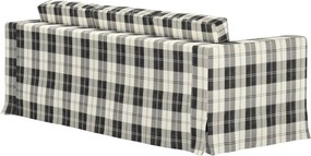 Potah na pohovku IKEA  Karlanda 3-místná nerozkládací, dlouhý barva černá látka pletený vzor, vzorované