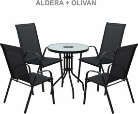 Kondela Židle, stohovatelná, tmavě šedá/černá, ALDERA
