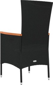 vidaXL Zahradní židle s poduškami 4 ks polyratan [319527] Barva: Černá