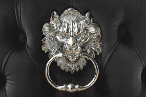 Designová židle Queen Lví hlava černý samet