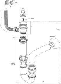 Aqualine PI5055 závěsná výlevka 55 x 34 cm