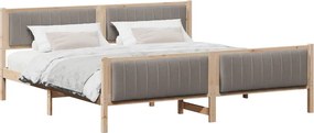 Rám postele Hnědá a taupe 200 x 200 cm Masivní borovicové dřevo 3394301