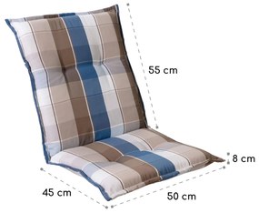 Prato, čalouněná podložka, podložka na židli, podložka na nižší polohovací křeslo, na zahradní židli, polyester, 50 x 100 x 8 cm