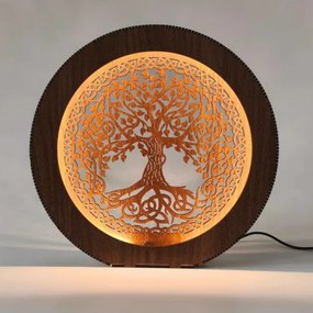 Dřevěná lampa Strom života – keltský design, ruční výroba| SENTOP LED0596
