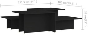 vidaXL Konferenční stolky 2 ks černé 111,5 x 50 x 33 cm dřevotříska