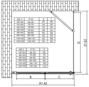 Erga Berlin, sprchový kout se skládacími dveřmi 110(dveře) x 120(stěna) x 195 cm, 6mm čiré sklo, černý profil, ERG-V02-BERLIN-D110G120-CL-BK