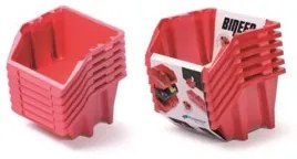 Set úložných boxů 6ks BINEER SHORT 214x198x133 mm červený
