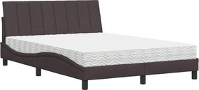 Postel s matrací Hanko tmavě hnědá 140 x 190 cm textil 3310527