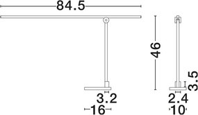Matně černá kovová LED stolní lampa s ohybatelnou konstrukcí/stmívatelná (výška 47 cm) Tenso – Nova Luce