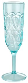 rice Sklenička na šampaňské Acrylic Swirly Embossed Mint, modrá barva, sklo, plast