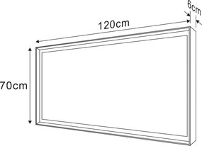 Sapho, SORT LED podsvícené zrcadlo 1200x700mm, černá mat, ST120
