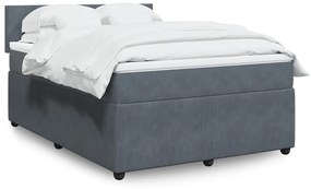 Box spring postel s matrací tmavě šedá 140x200 cm samet 3290053