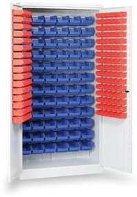 Dílenská skříň s plastovými boxy BASIC - 1000 x 435 x 1990 mm, 72+160 boxů