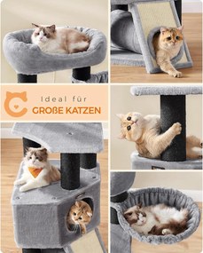 Škrabadlo, velké kočičí strom s košíkovým odpočinkem a hladícím jeskyní 141 cm | feandrea