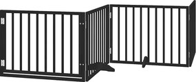 Zábrana pro psy s dvířky skládací 12 panelů černá 960 cm topol 3155572