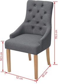 Jídelní židle 2 ks tmavě šedé textil 243636