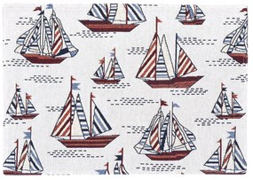 SCANquilt prostírání MOTIV plachetnice červenomodrá prostírání cca 30 x 45 cm