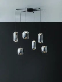 LED černo-šedý designový lustr Aelia 145