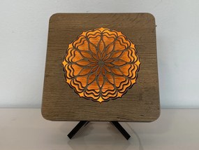 "Mandala srdce" lampa 19x19cm provedení povrchu: dub světlý