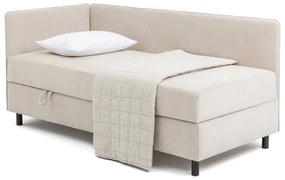 Béžová čalouněná jednolůžková postel s úložným prostorem s matrací 90x200 cm Avela - II. jakost – Bonami Selection