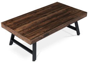 AUTRONIC Konferenční stůl, 130x70 cm, MDF deska, masiv borovice, kov, černý lak