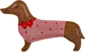 Keramický odkládací tácek / miska Jezevčí slečna - 22*13*2 cm