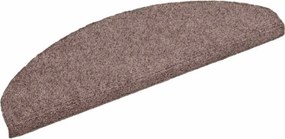 Schodové rohože samolepicí 10 ks 65 x 21 x 4 cm světle hnědé, půlkulaté, velké 149699