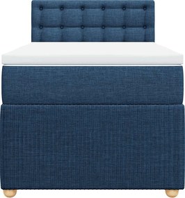 Box spring postel s matrací modrá 90x200 cm textil 3289659
